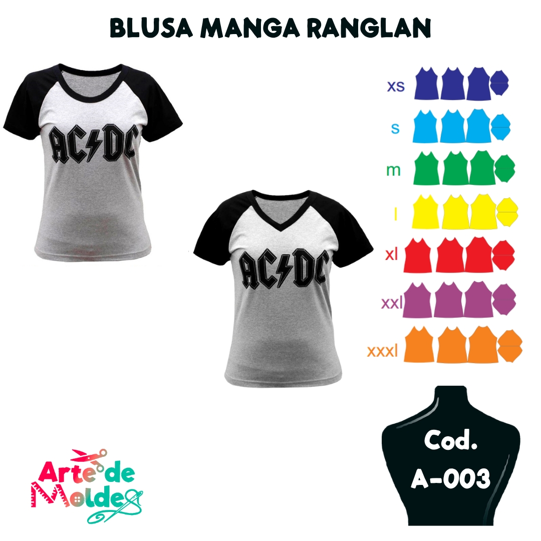 BLUSA MANGA RANGLAN - Arte de Moldes