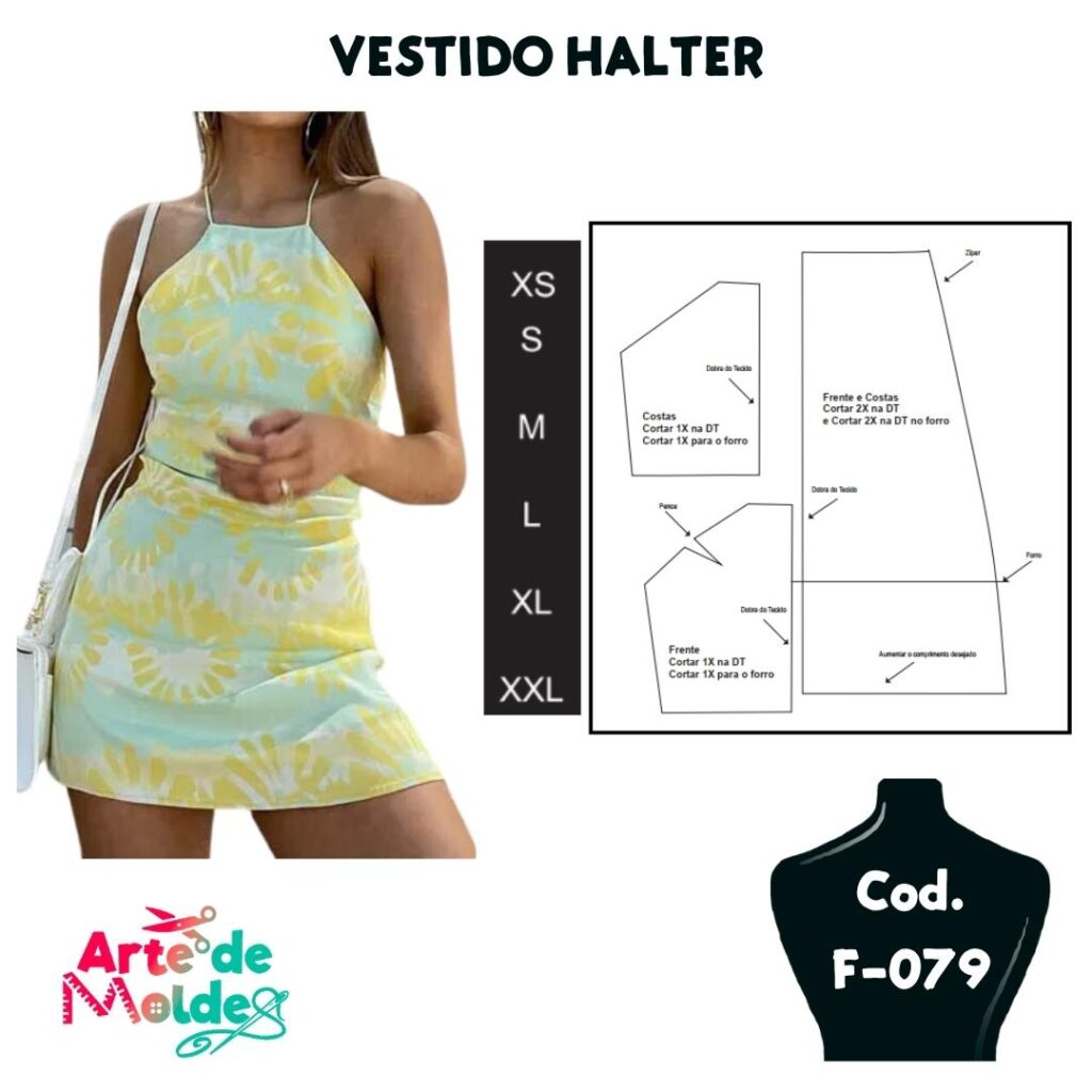 VESTIDO HALTER - Arte de Moldes